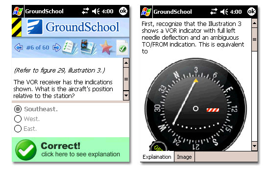 GroundSchool FAA Written Test - PocketPC - Usage Help